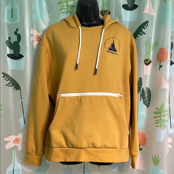 Disney | Tops | 5thwalt Disney World Mustard Hoodie With Zipper Pocket ...